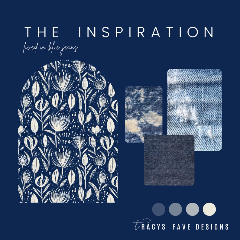 Indigo Watercolor Wall Art Arch. Bold Blue Monotone Artwork. Modern ...