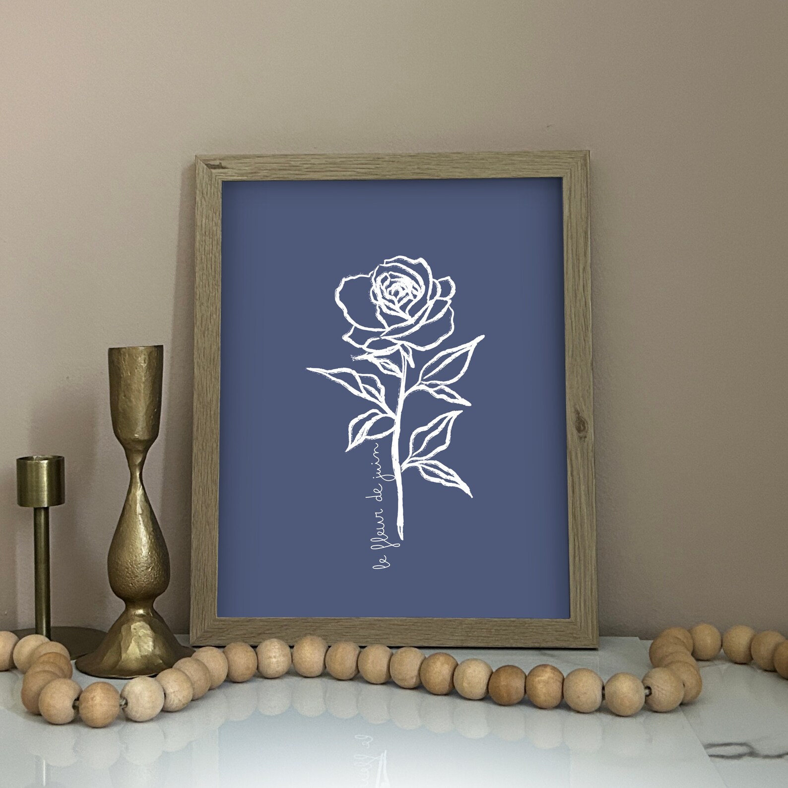 June Birth Month Flower Art Print Rose Line Art June Birthday Floral ...