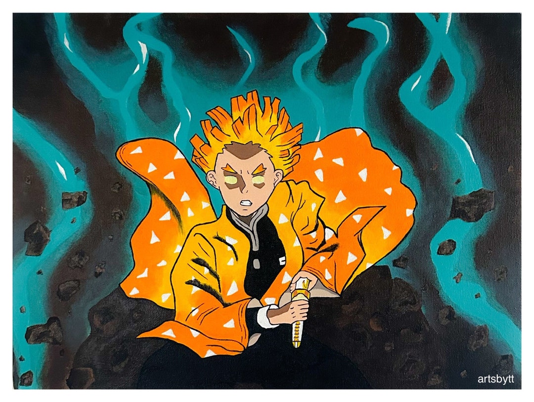 Vibrant | Demon Slayer | Anime | Room Decor | Fan Art | Zenitsu ...
