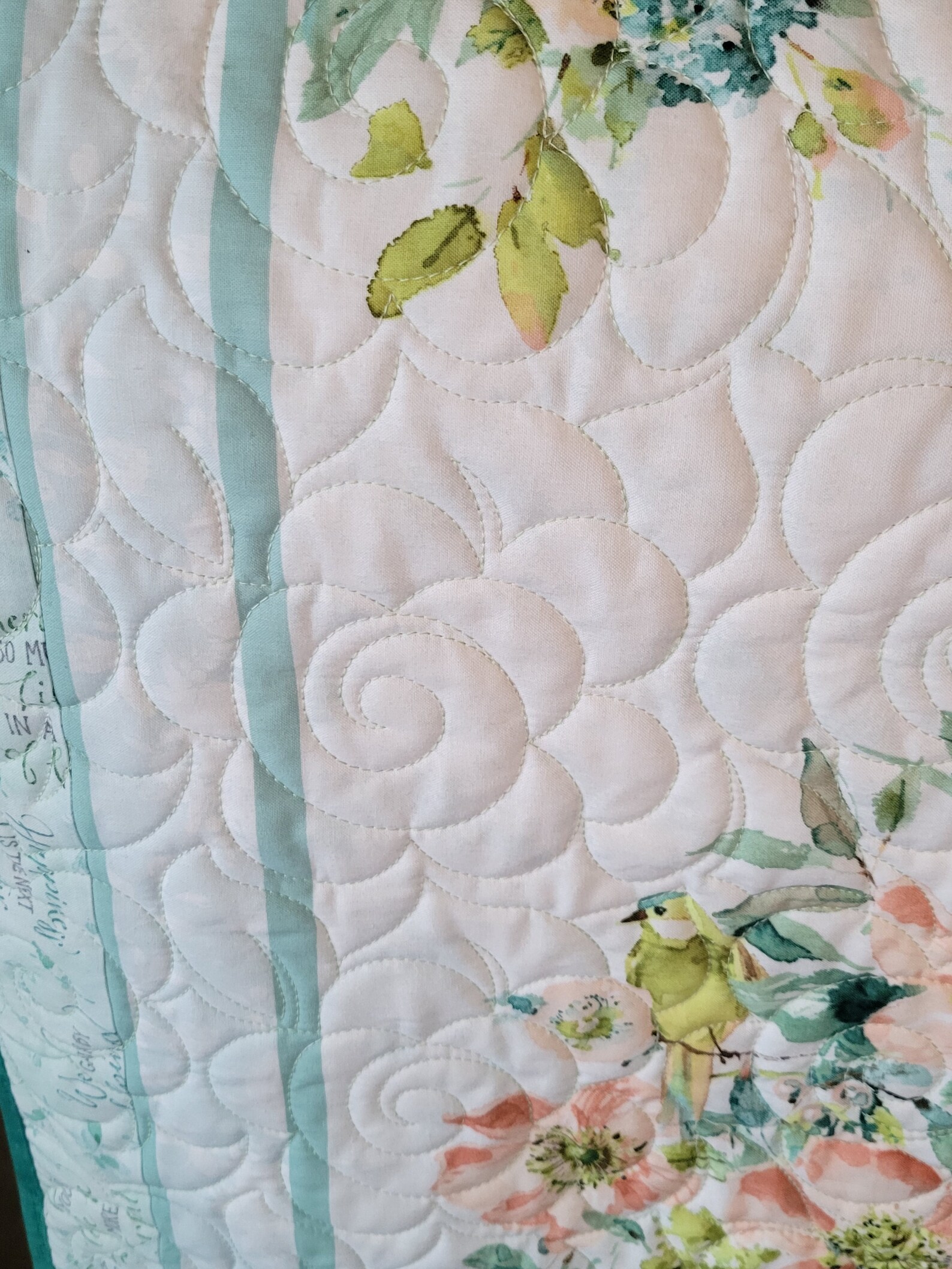 Quilt for Sale Mint and Coral Floral Handmade - Etsy