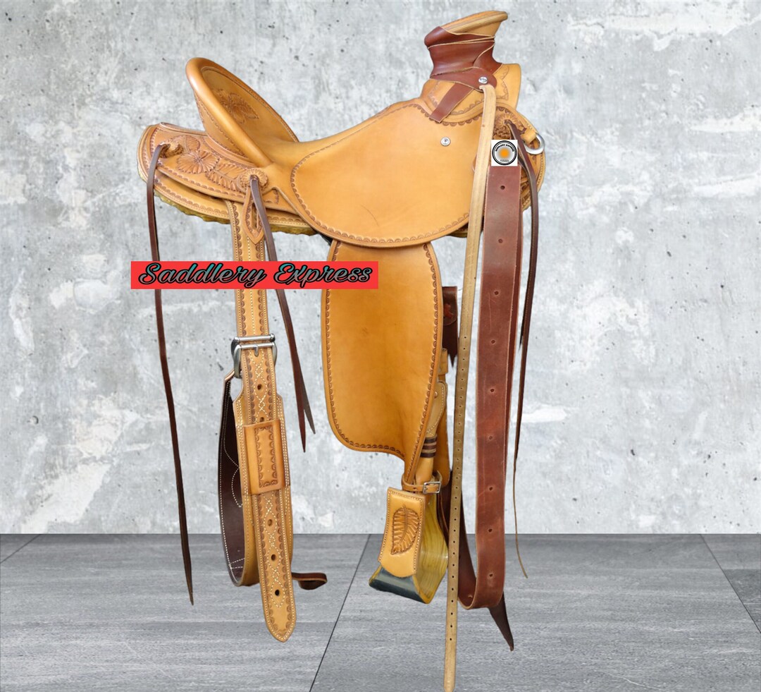 Wade Tree A Fork Premium Western Leather Roping Ranch Work Horse Saddle ...