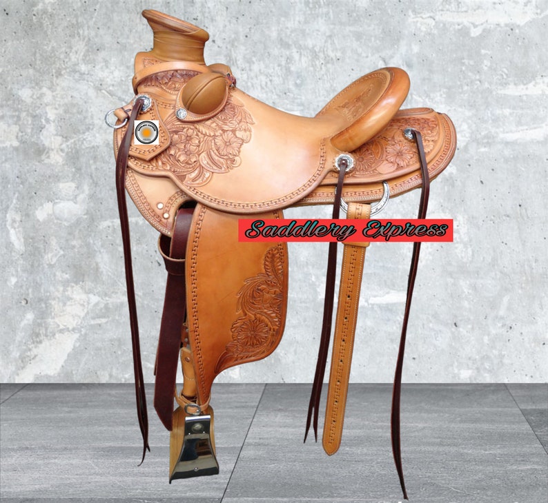 Wade Tree A Fork Premium Western Leather Roping Ranch Work Horse Saddle ...