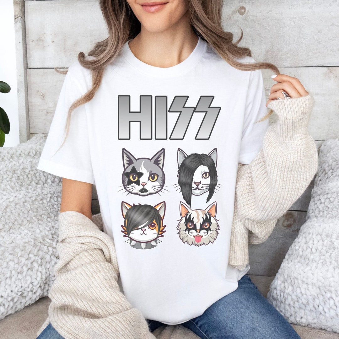 Hiss Cat Rock Band Shirt, Funny Cat Shirt, Gift for Cat Lover, Rockstar ...