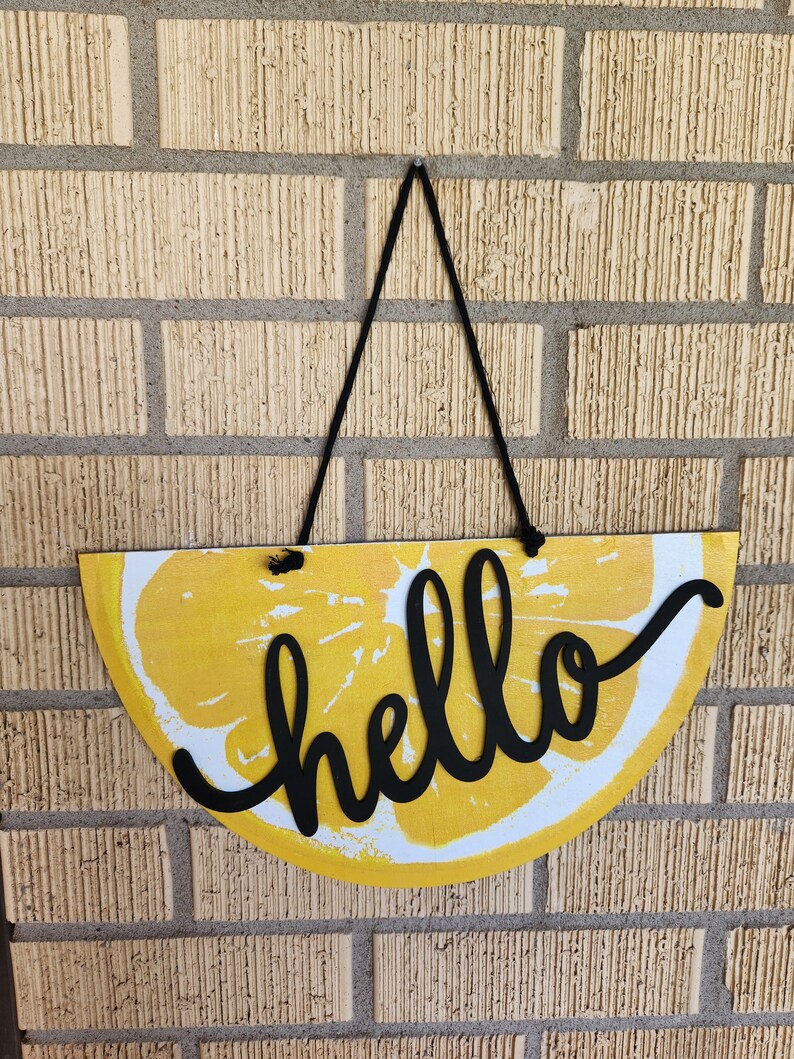 Lemon Hello Sign - Etsy