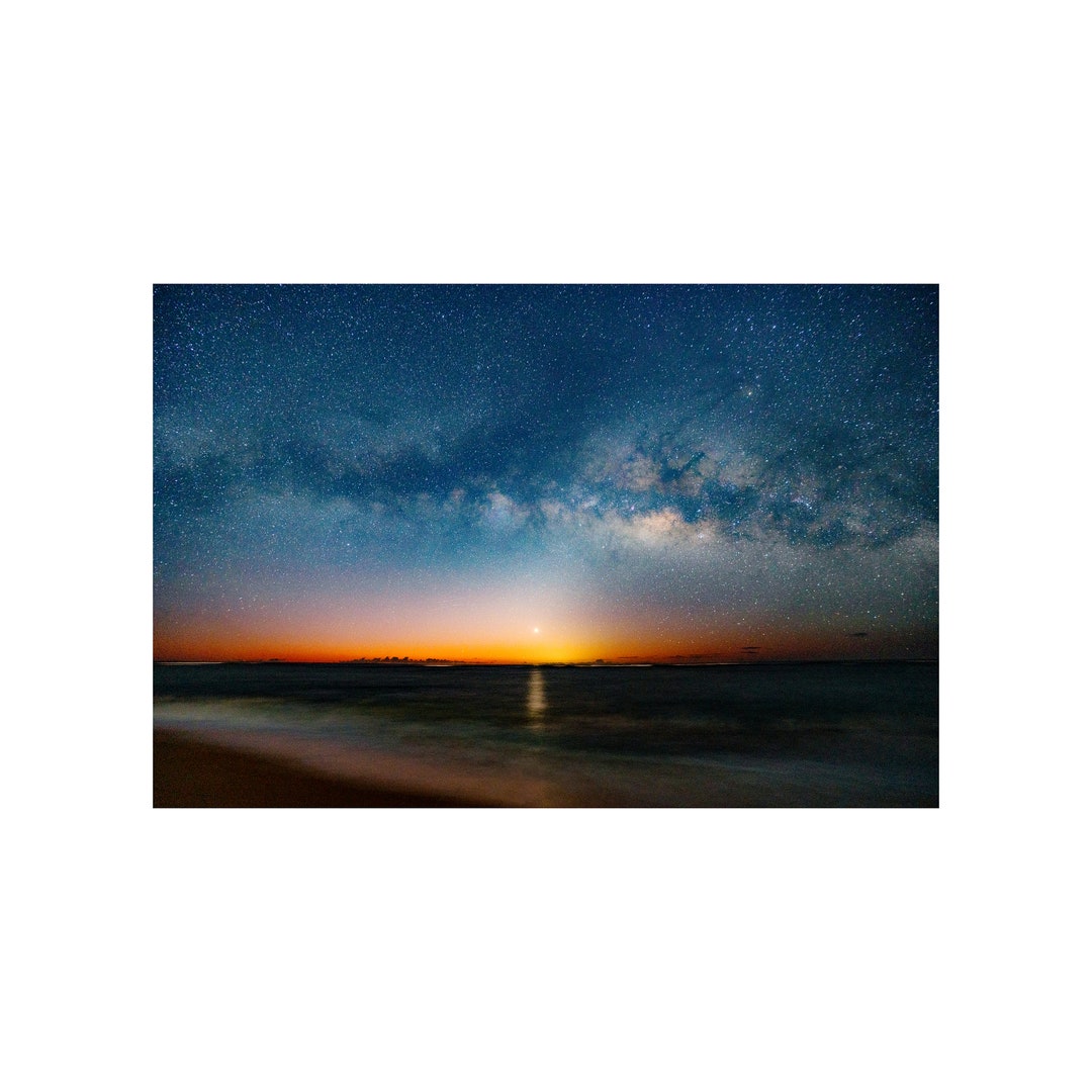 Milky Way & Venus Rising Over Ocean at Sunrise - Printable Wall Art ...