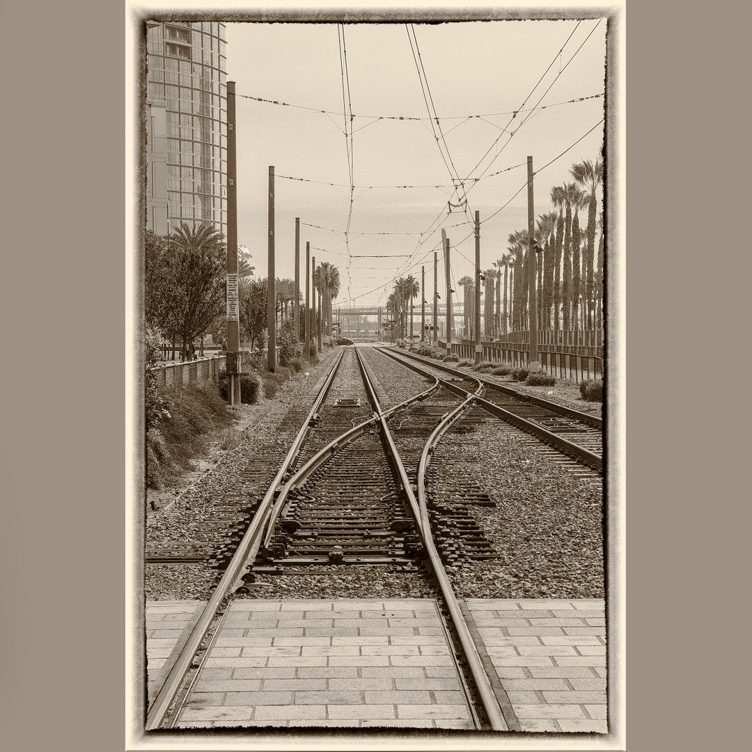 Sepia Railroad Tracks Print - San Diego Photography (digital Download ...