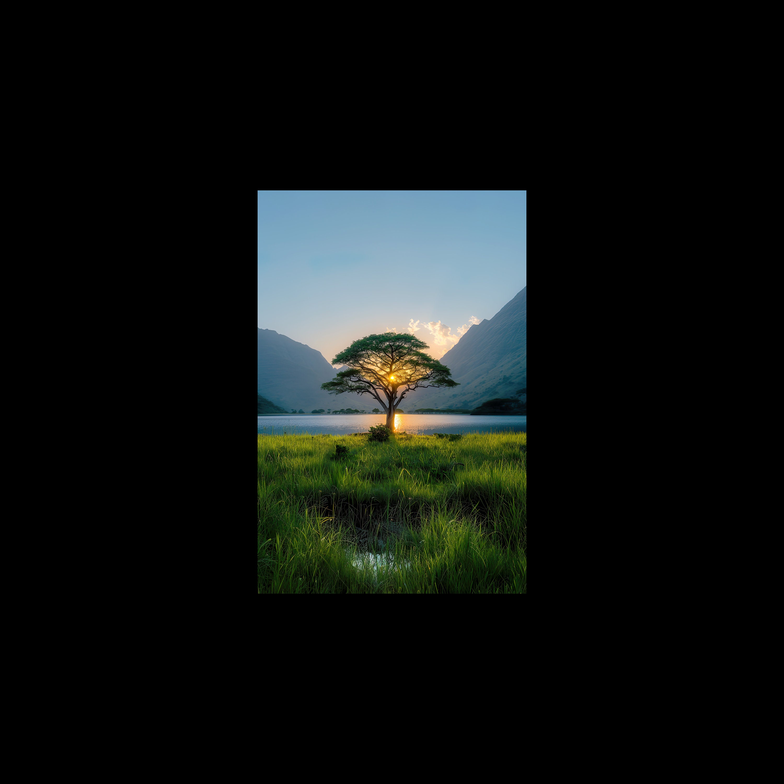 Tree at Dawn Printable Wall Art Digital Image Print Instant Download ...