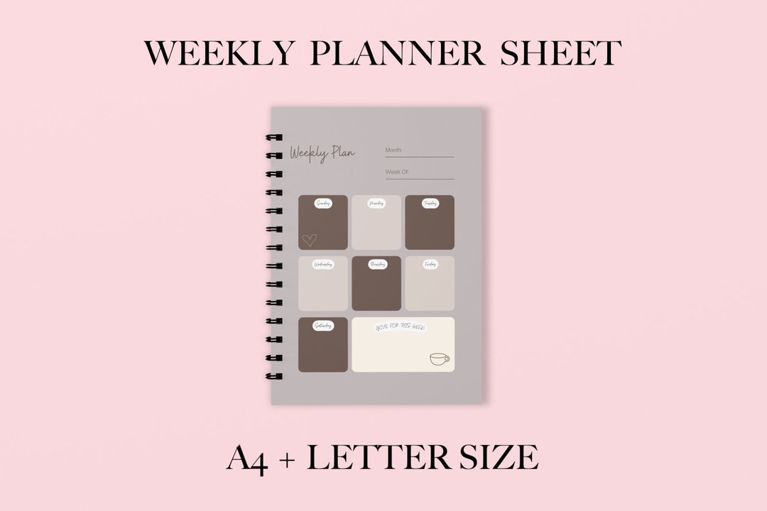 Weekly Planner Printable, Printable Weekly Planner Page, Minimalist ...