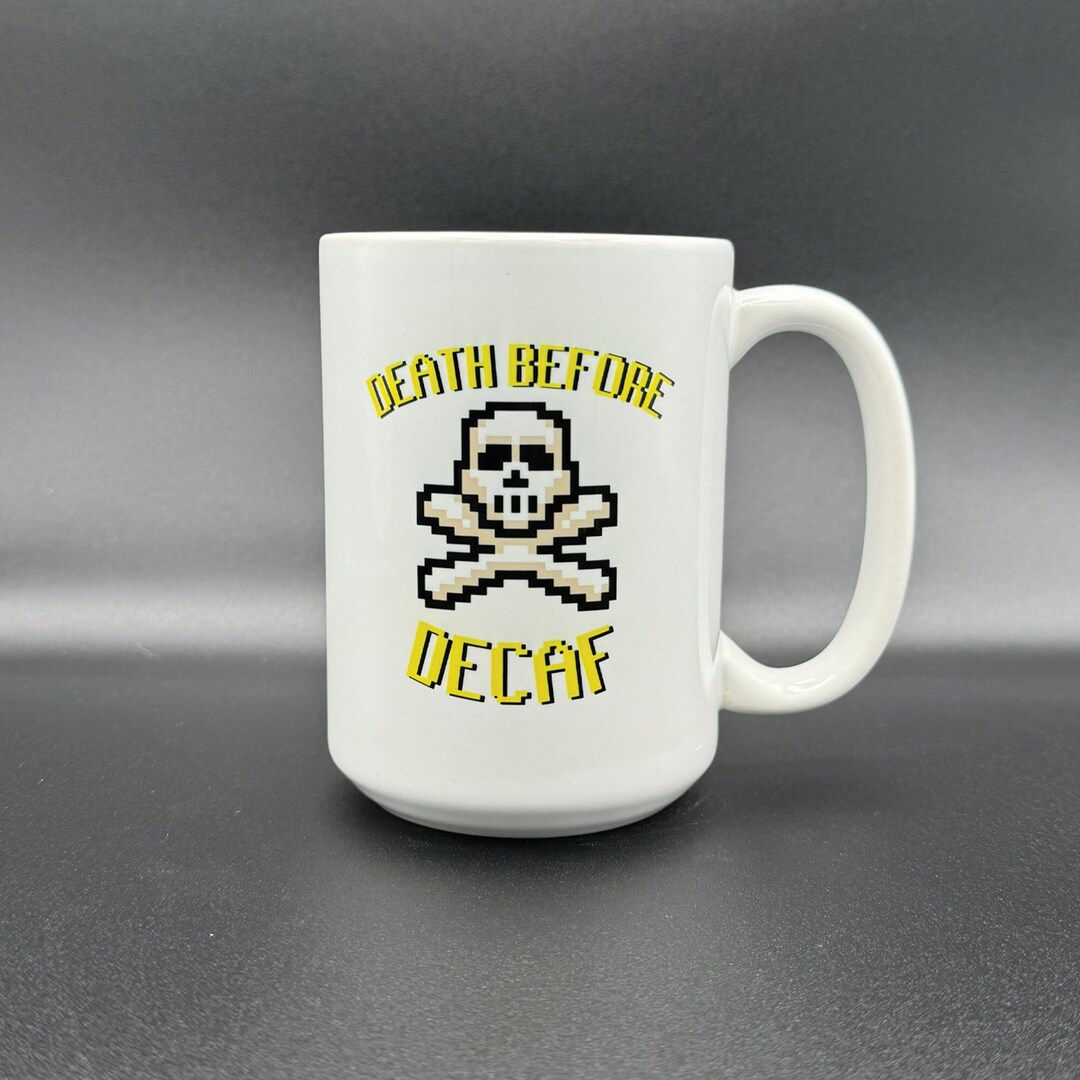 OSRS Death Before Decaf Coffee Mug, Old School Runescape Coffee Mug ...
