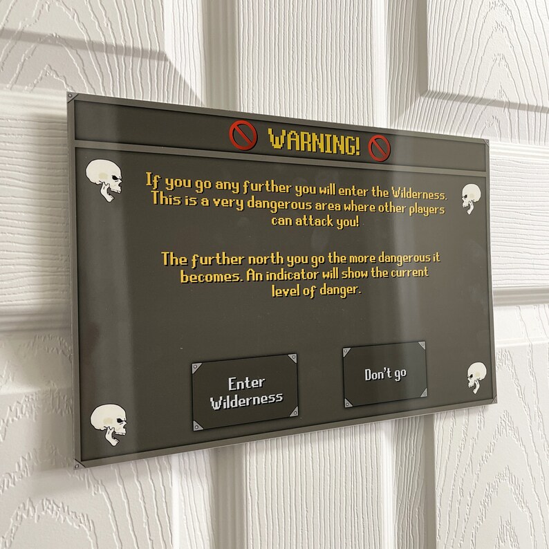 OSRS Wilderness Warning Aluminum Sign OSRS Wilderness Warning - Etsy