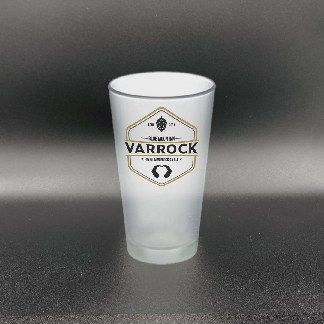 Blue Moon Inn Frosted Pint Glass, Runescape Varrock Pub - Etsy