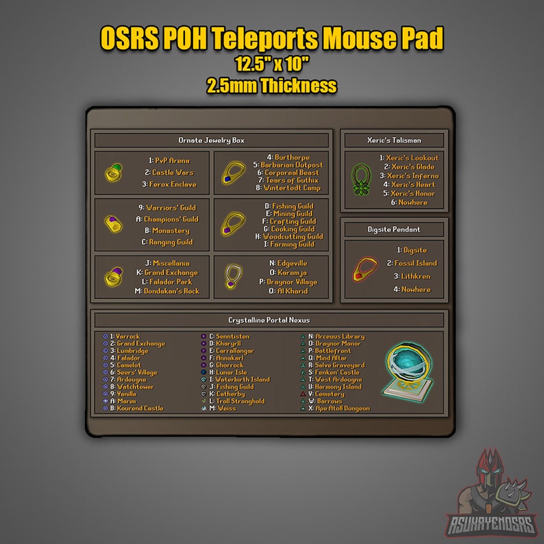 OSRS POH Teleports Mouse Pad OSRS Player Owned House - Etsy