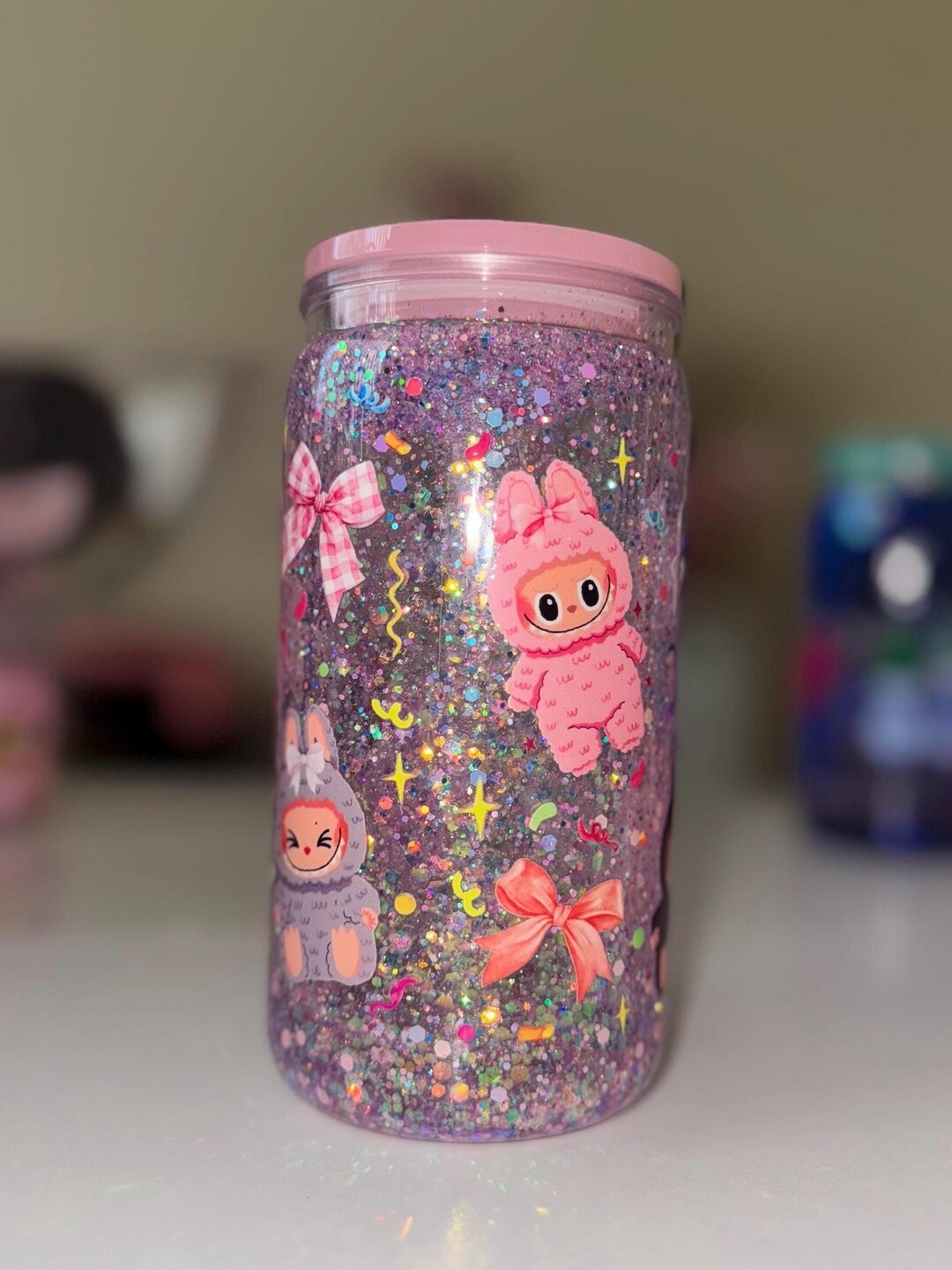Labubu, Bows and Girly Acrylic Cup. Coquette - Etsy