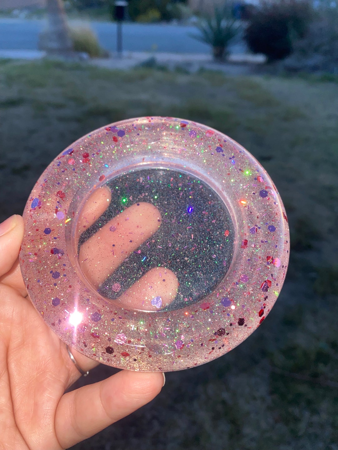 Glitter Ashtray, Pink Glitter Ashtray, Giftforher, Smoker, Unique ...