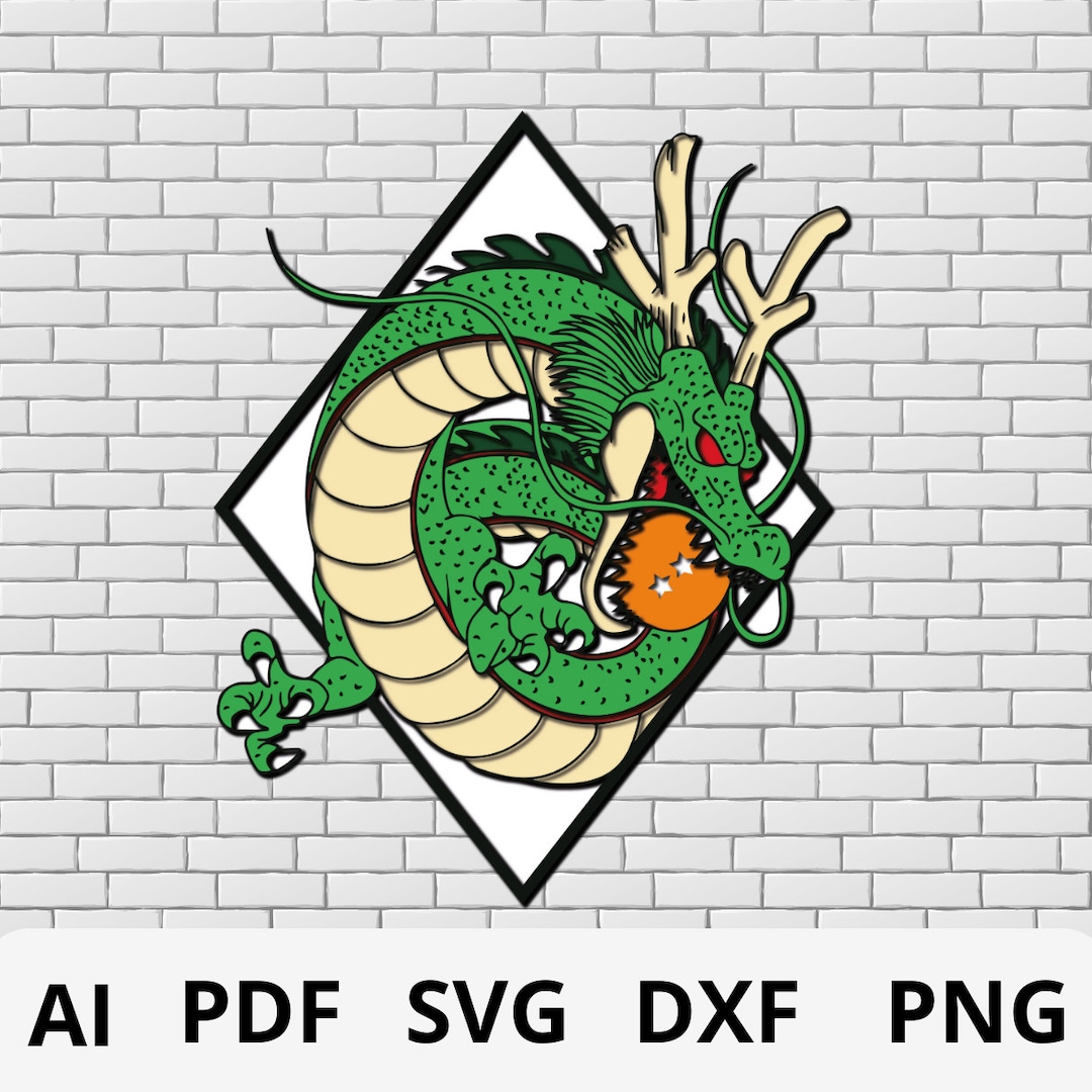Shenron Dragon SVG Layered Design Anime Laser Cutting Anime - Etsy
