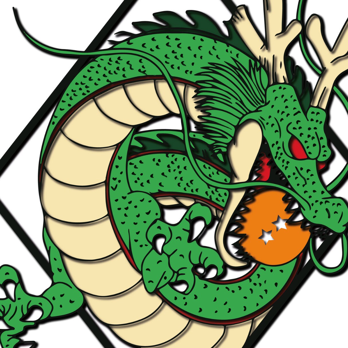 Shenron Dragon SVG Layered Design Anime Laser Cutting Anime - Etsy