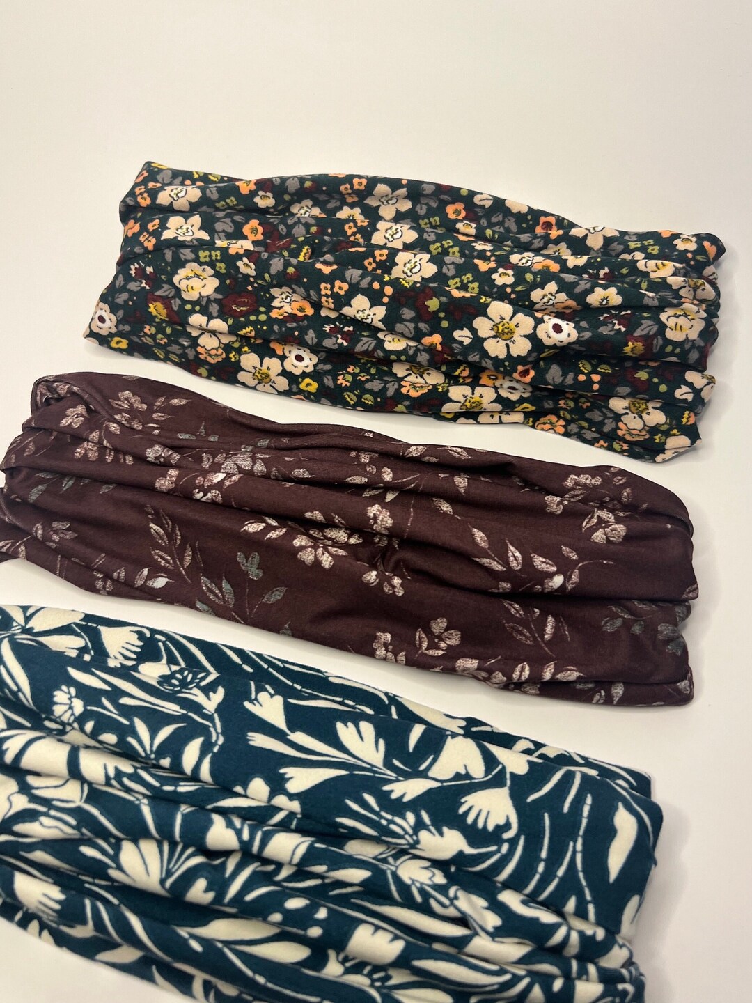 Headband Boho Bandeau Floral Handmade Headband Scrunch Yoga - Etsy