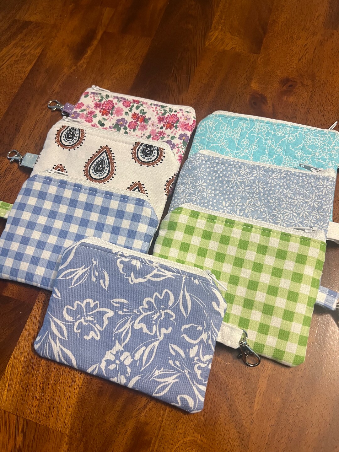 Key Coin Pouch Mini Attachable Key Pouch Zipper Pouch Floral Card ...