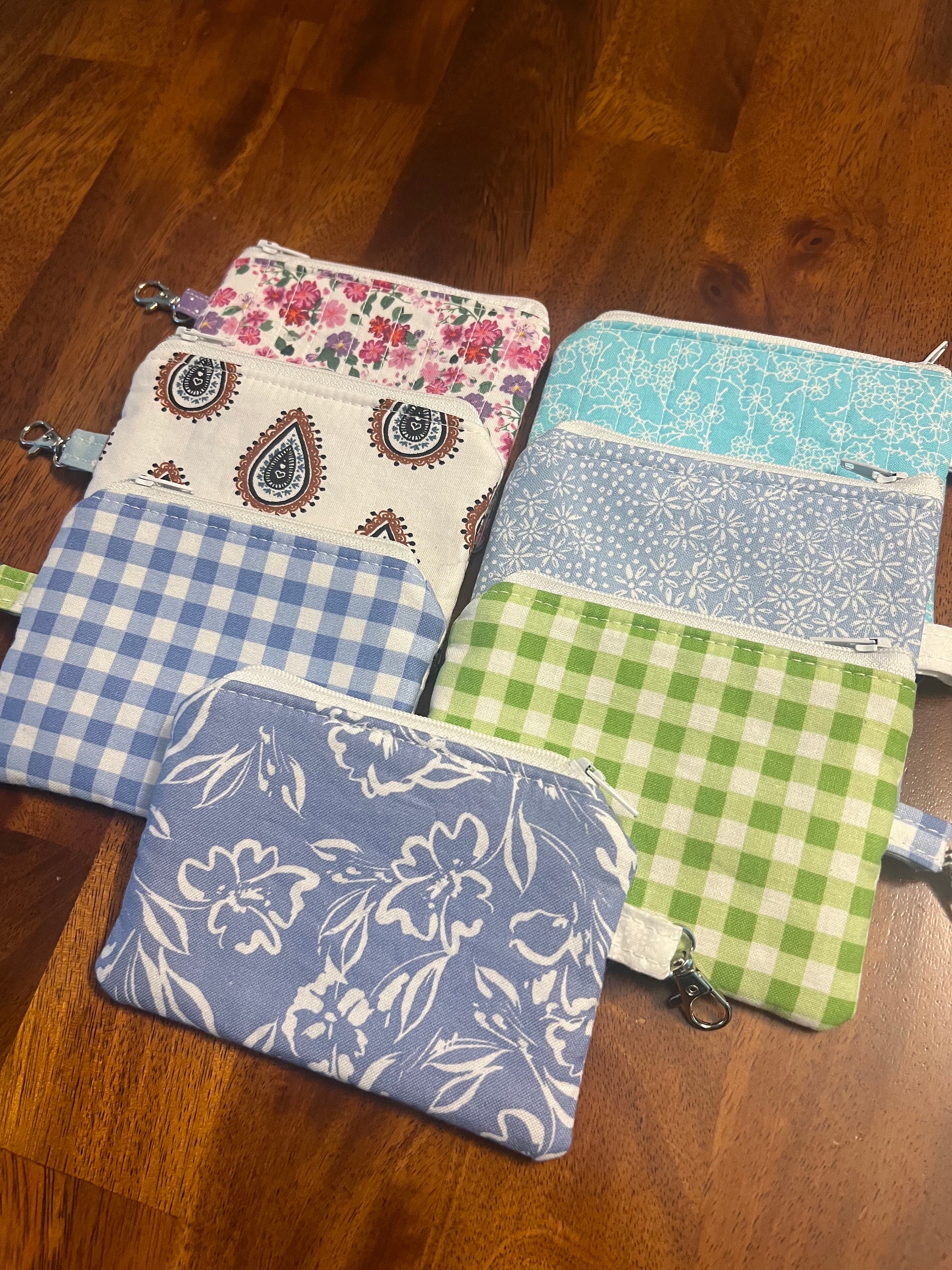 Key Coin Pouch Mini Attachable Key Pouch Zipper Pouch Floral Card ...