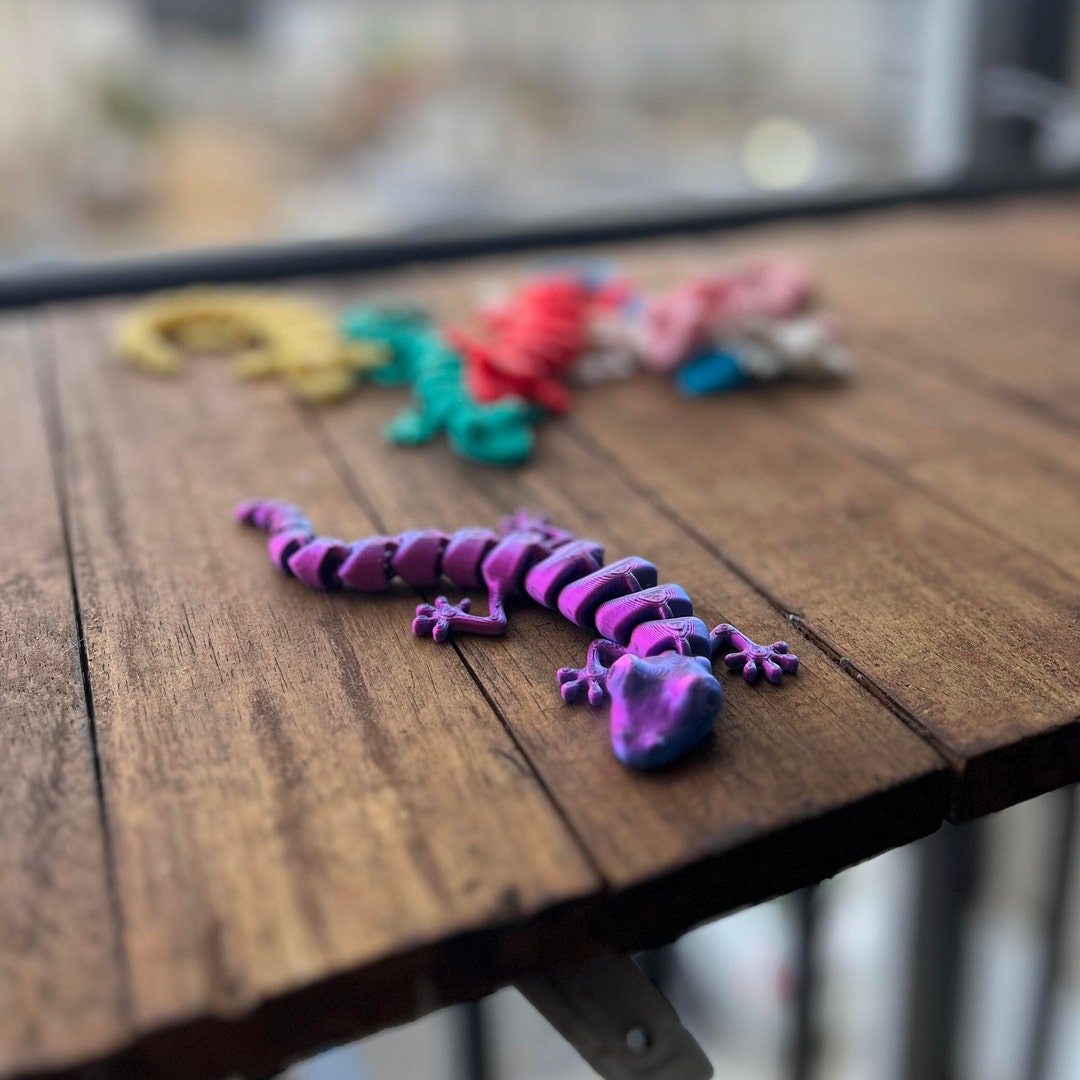 Fidget Toy 3d-printed Articulated Lizard Multi-colored - Etsy