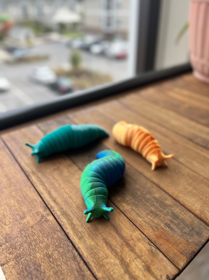 Fidget Toy 3D Printed Articulated Slug - Etsy