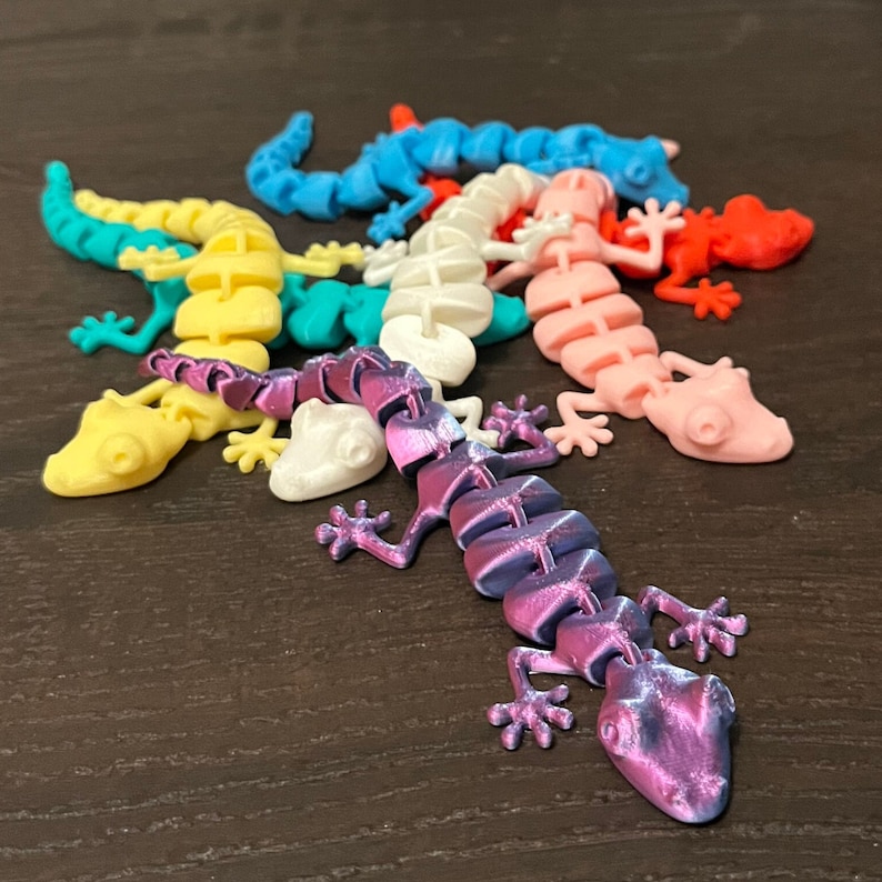 Fidget Toy 3d-printed Articulated Lizard Multi-colored - Etsy