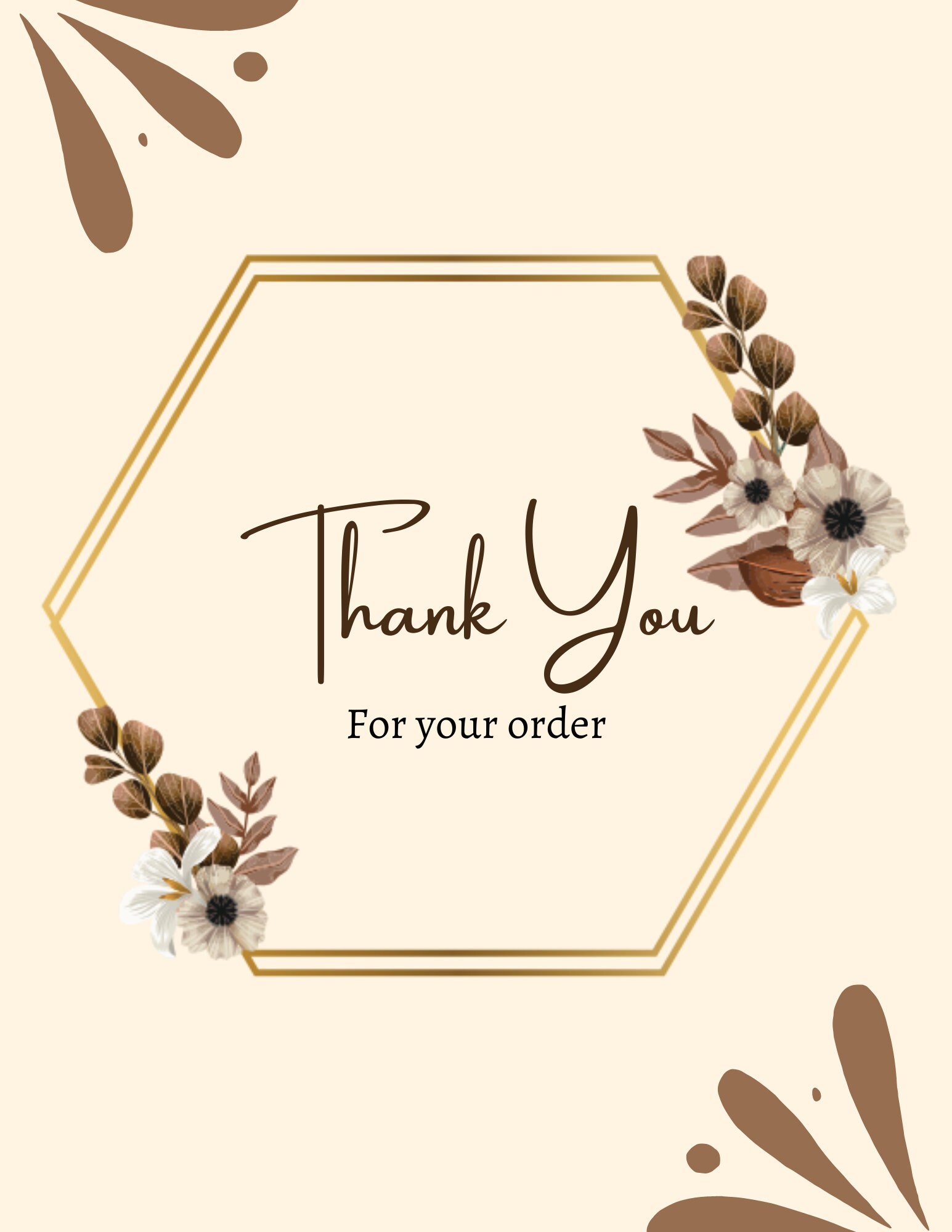 Order Thank You Card Design printable - Etsy