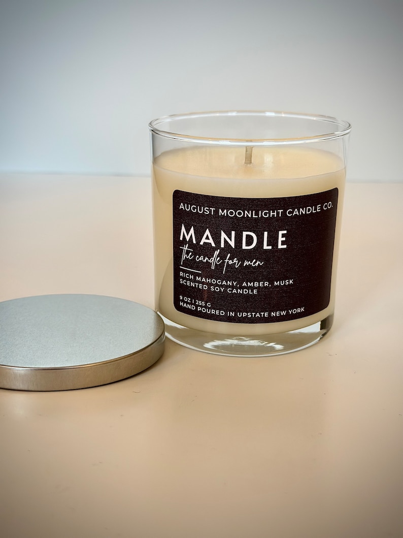 Mandle - the Candle for Men - Men's Gift - Mahogany, Amber, Musk - Etsy