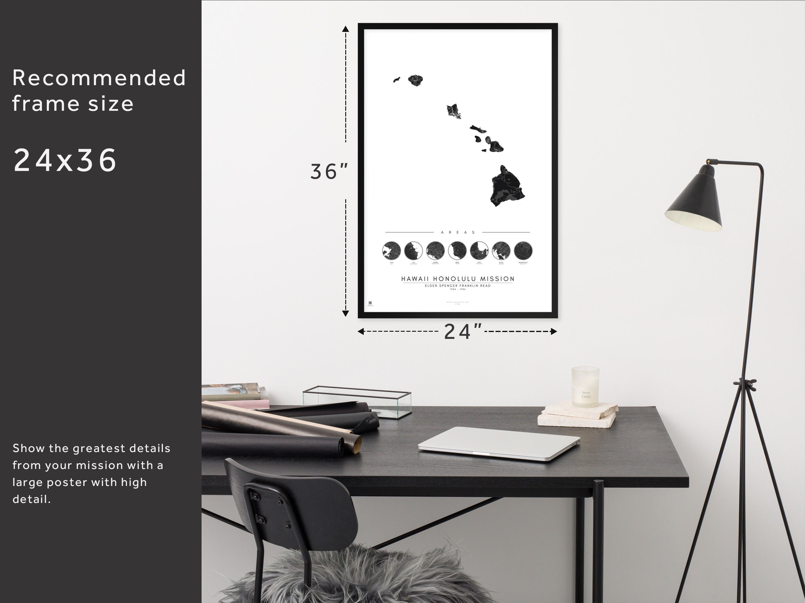 Framed Personalized LDS Mission Poster Map With Areas | Conversation ...