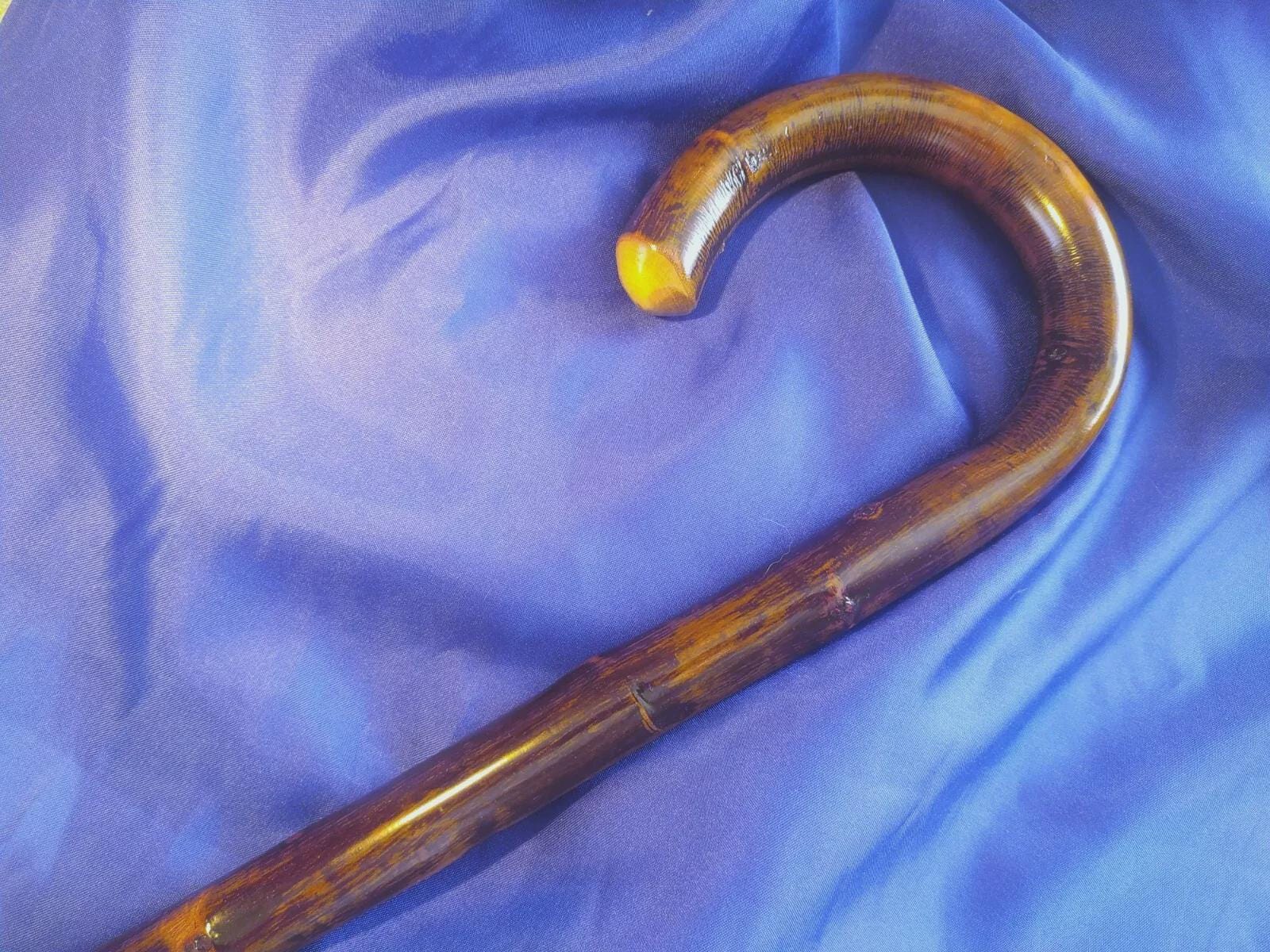 Brand New Wooden Flamed Chestnut Crook Gentleman Handle Walking Stick ...