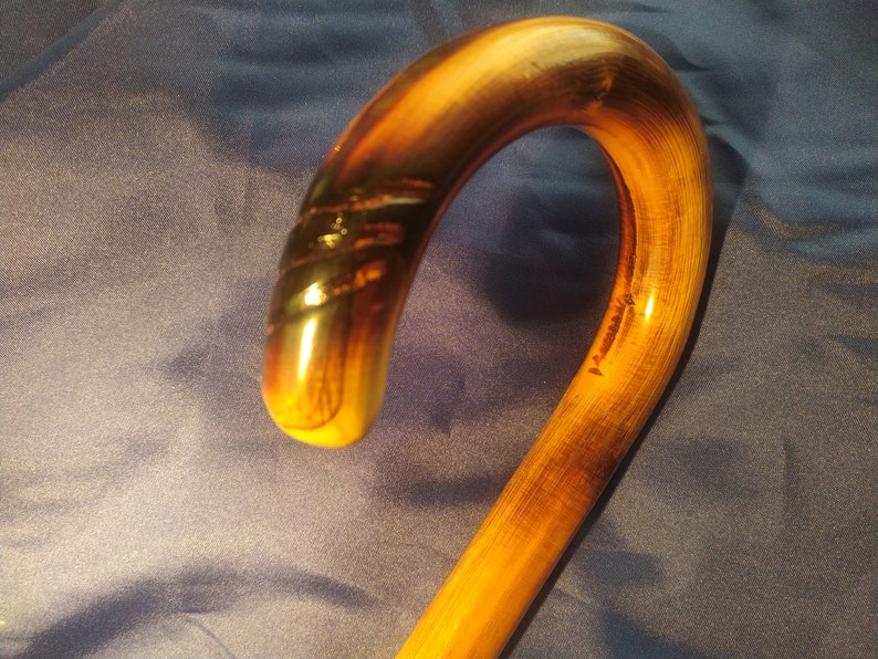 Brand New Chestnut Wooden Pattern Crook Gentleman Handle Walking Stick ...