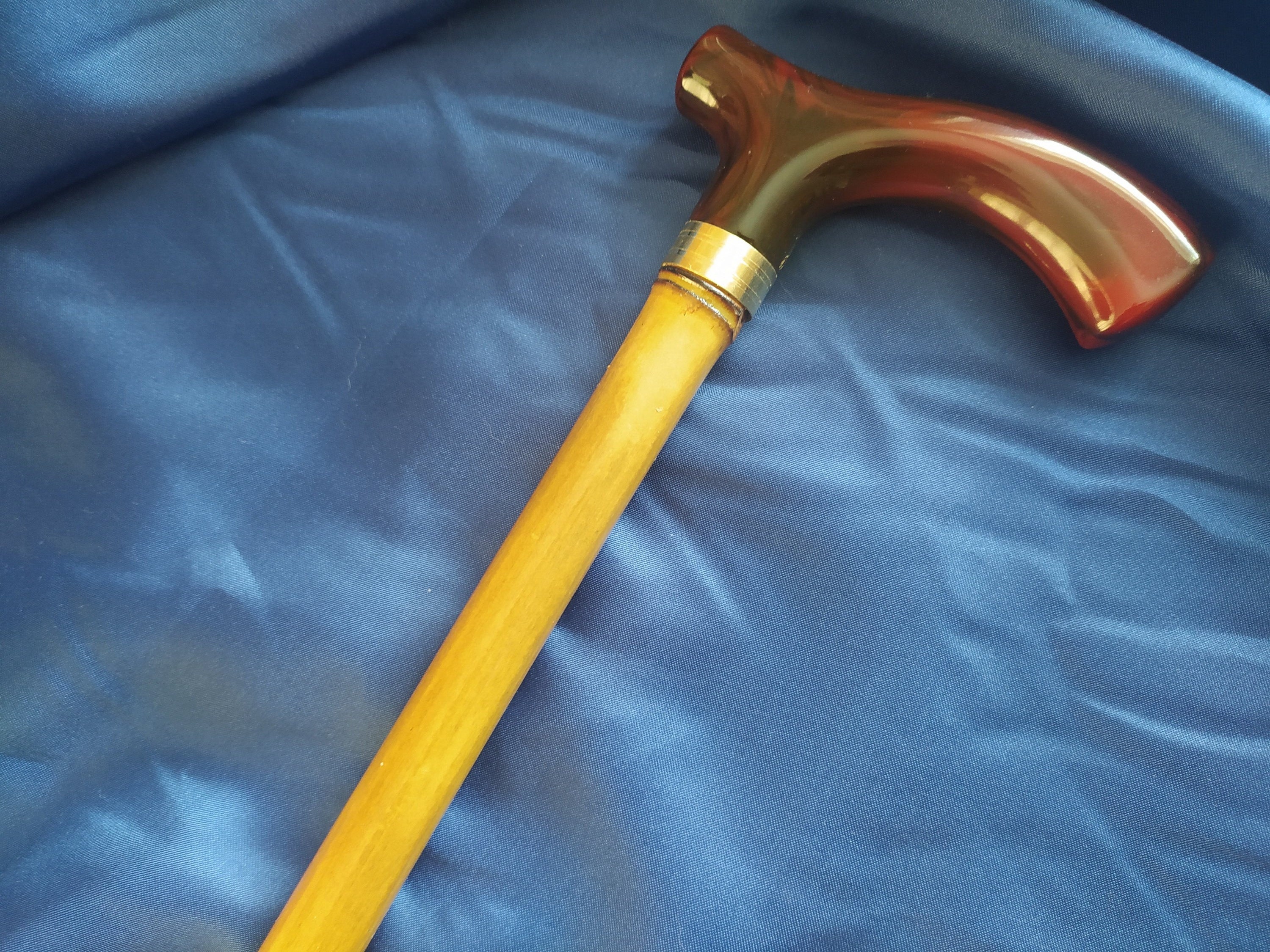 Brand New Bamboo Wooden Derby Cane Handle Walking Stick Cane UK Seller ...