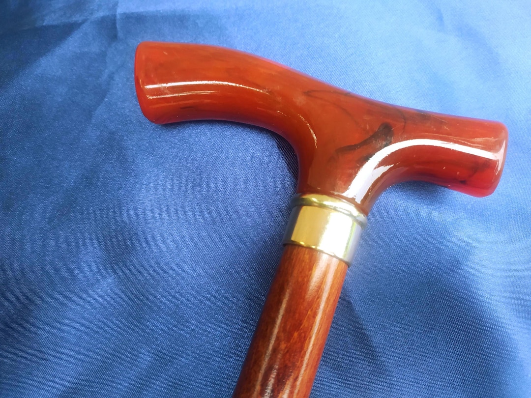 Brand New Wooden Amber Style Derby Handle Walking Stick Cane UK Seller ...