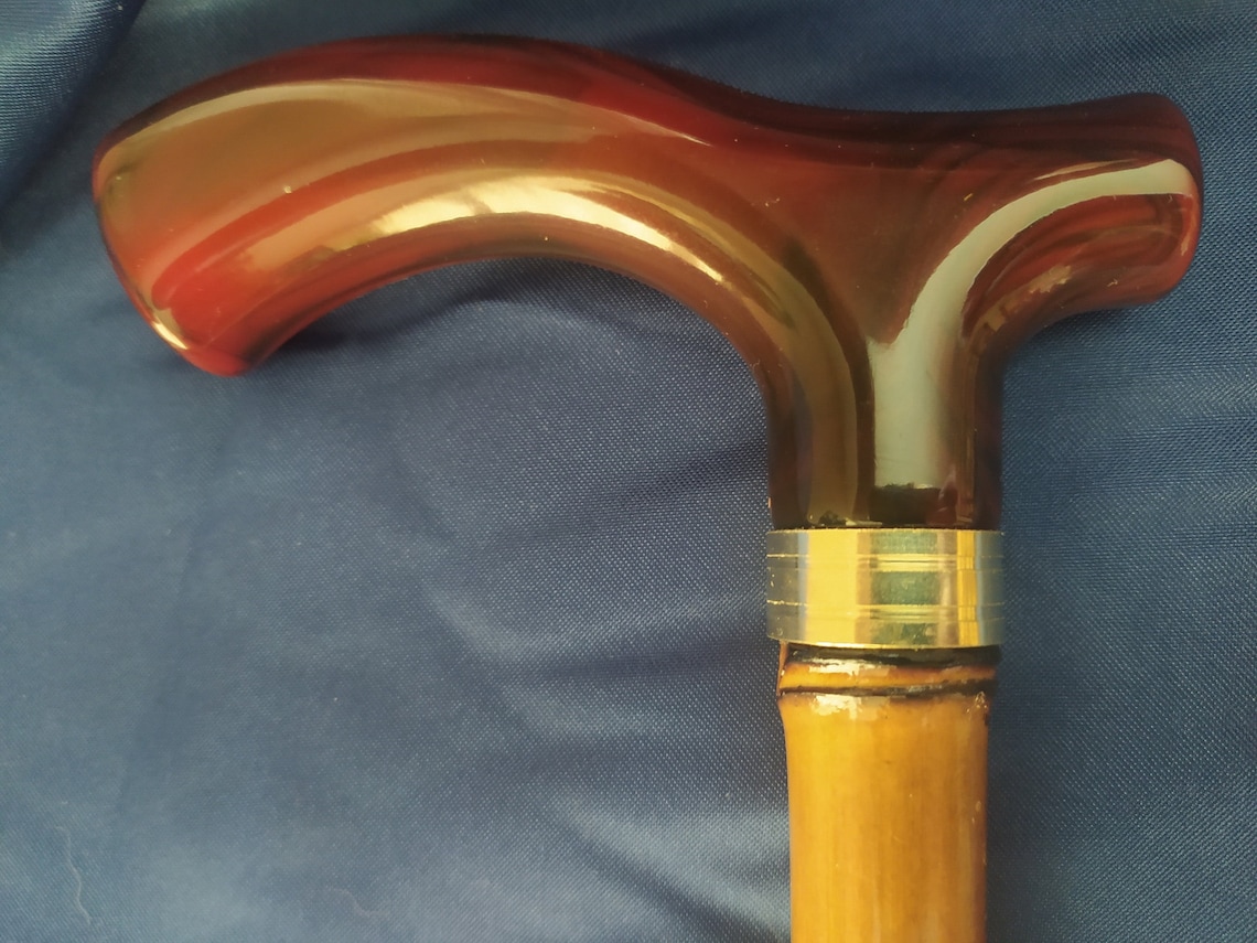 Brand New Bamboo Wooden Derby Cane Handle Walking Stick Cane UK Seller ...