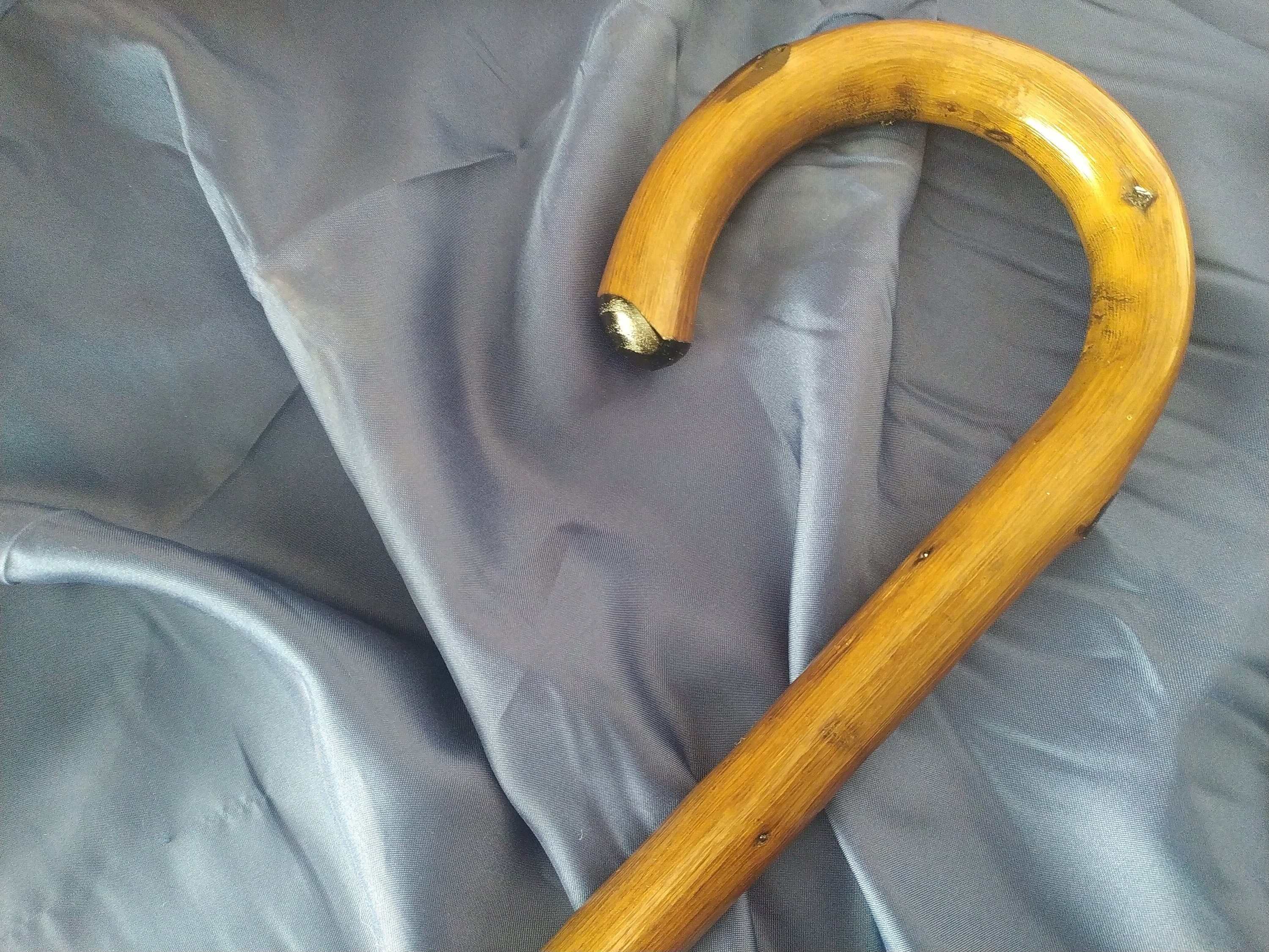 Brand New Wooden Olive Green Crook Gentleman Handle Walking Stick Cane ...