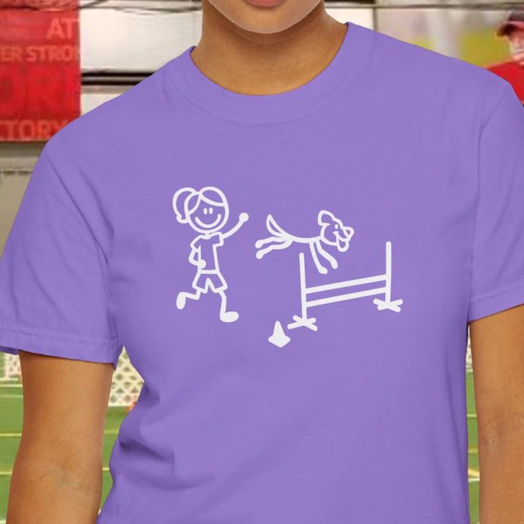 Dog Agility T-shirt, Dog Sports, Girl and Dog, Stick Figures - Etsy