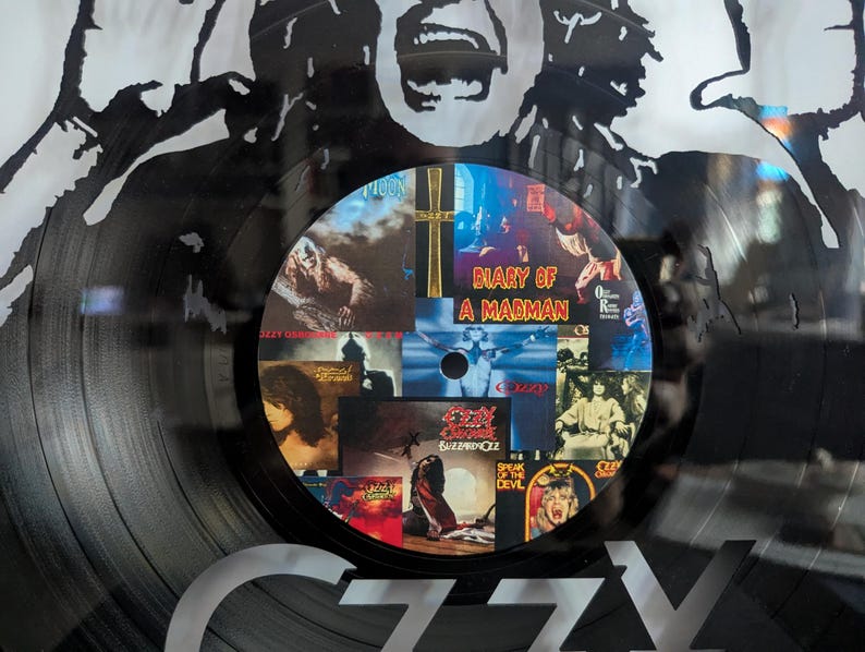 FRAMED Ozzy Osbourne Art - LP Vinyl Album Cut Into Art - FREE Shipping ...