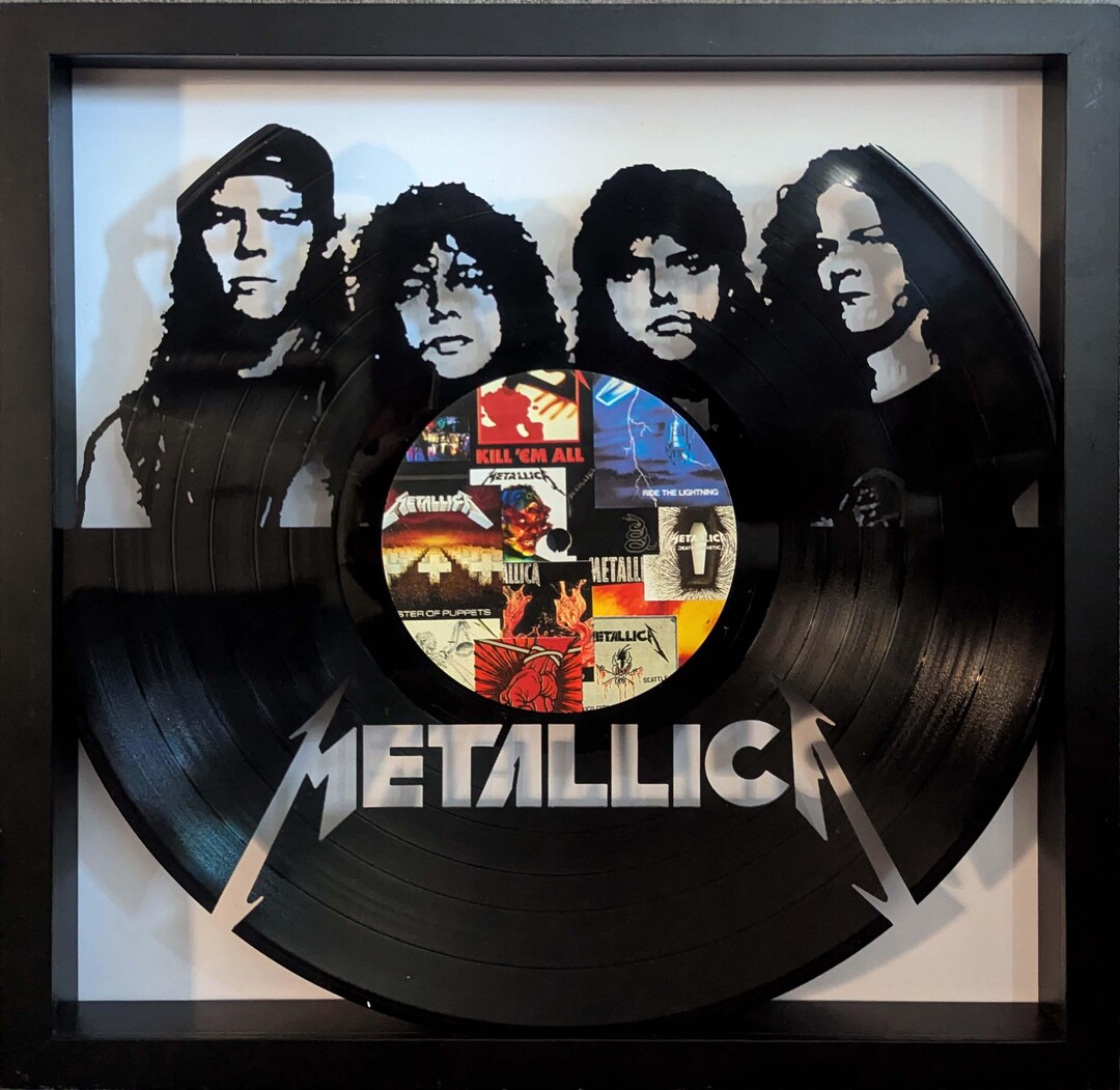 FRAMED Metallica Art - LP Vinyl Album Cut Into Art - FREE Shipping - Etsy