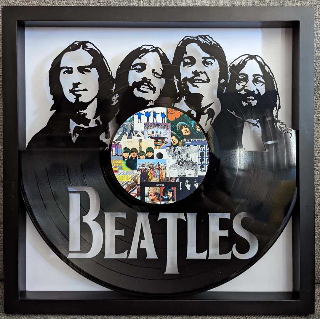 FRAMED Beatles Art - LP Vinyl Album Cut Into Art - FREE Shipping - Etsy