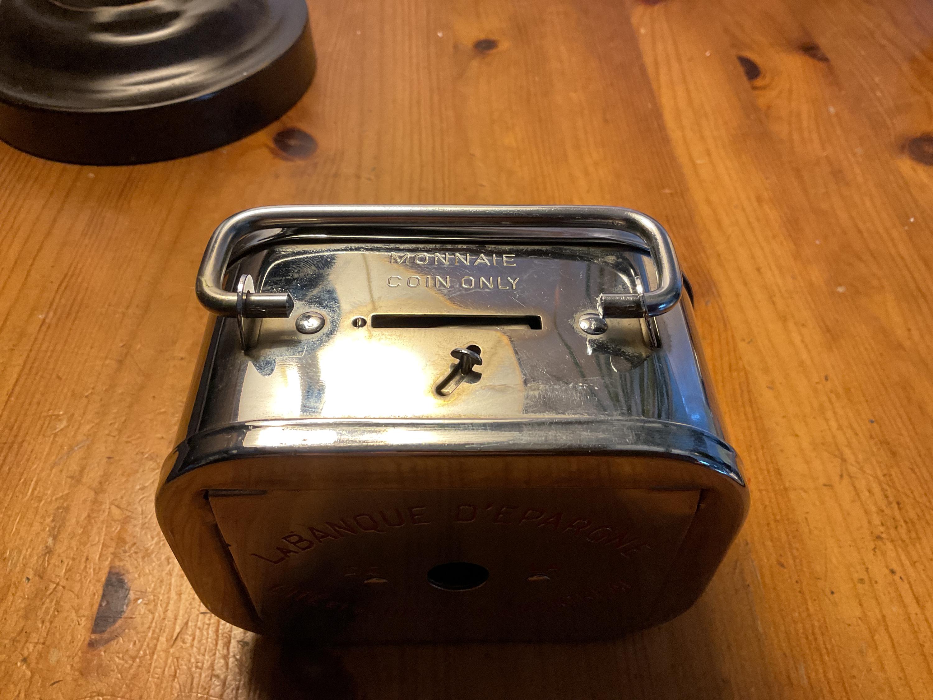 Vintage Chrome Coin Bank - Etsy