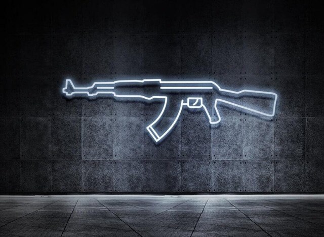 Gun Led Neon Sign Cool Hanging Art Night Lamp Gun for Game Room Wall ...