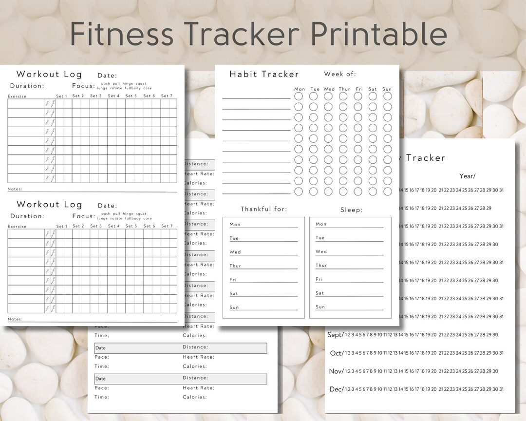Fitness Tracker Log Printable Fitness Journal Habit - Etsy