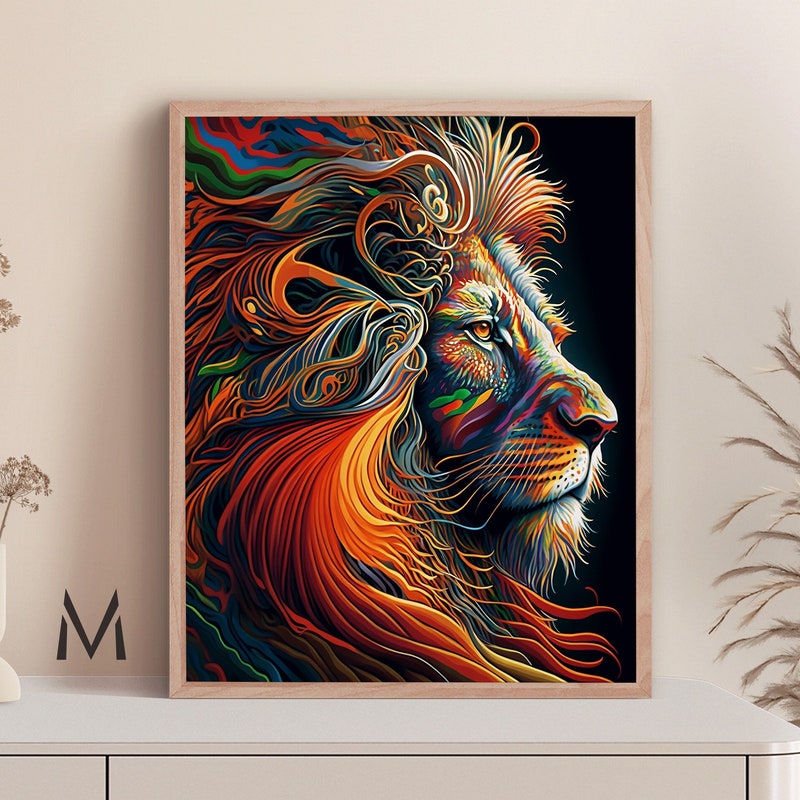 Abstract Lion Art - Etsy