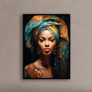Nubian African Queen Painting African Queen Portrait African Decor ...
