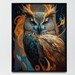 Abstract Owl Painting Oil Painting Owl Abstract Animal Print Owl Poster ...