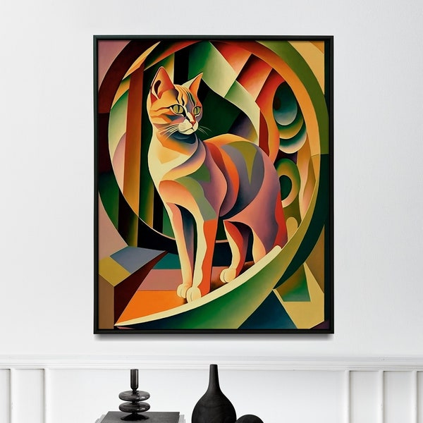Geometric Cat - Etsy
