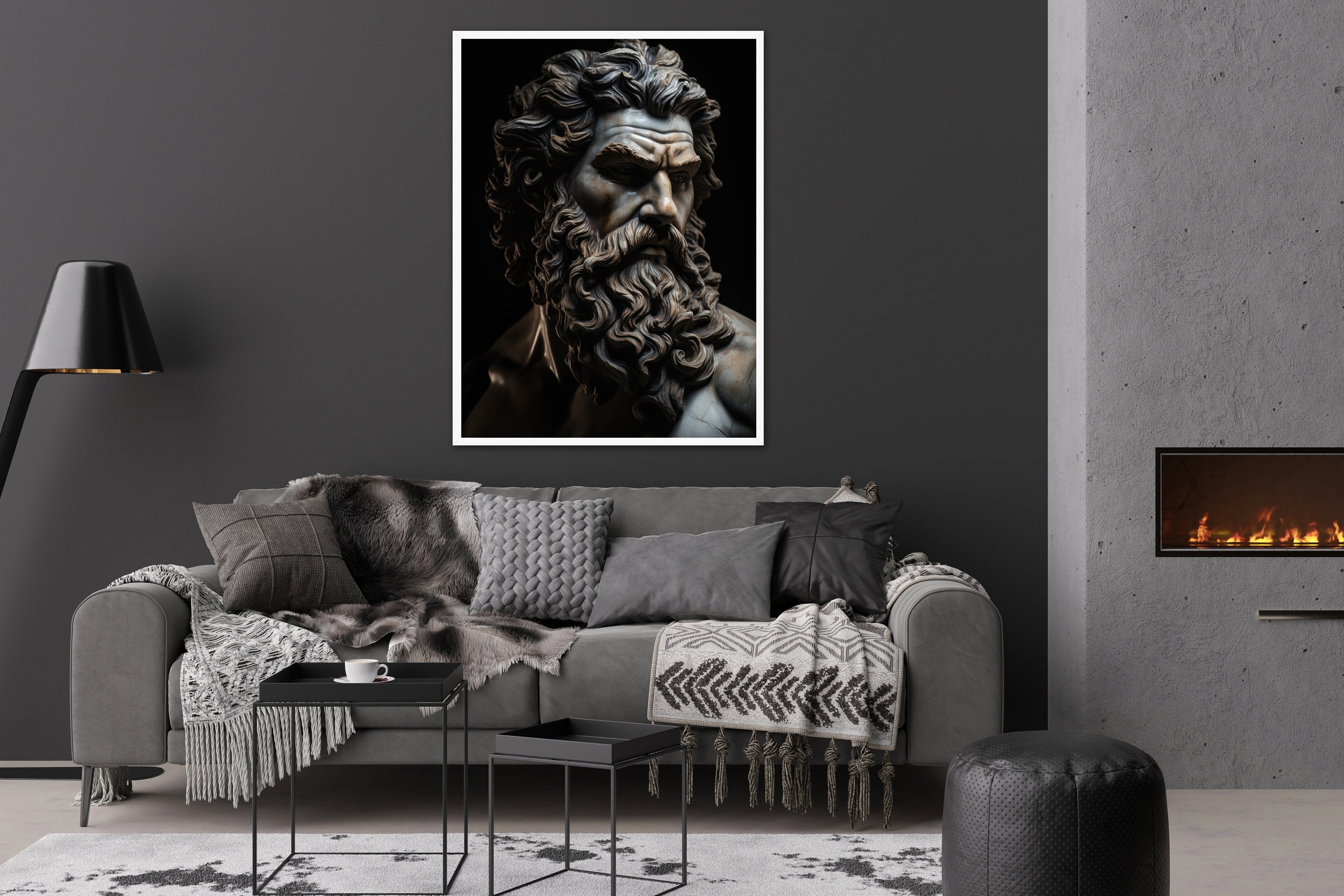 Statue of Zeus Painting Greek God Wall Art Greek Mythology - Etsy Australia