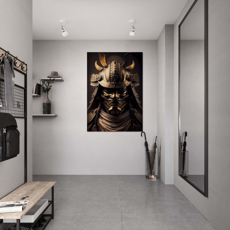 Golden Samurai Wall Art Golden Samurai Painting Samurai Wall - Etsy