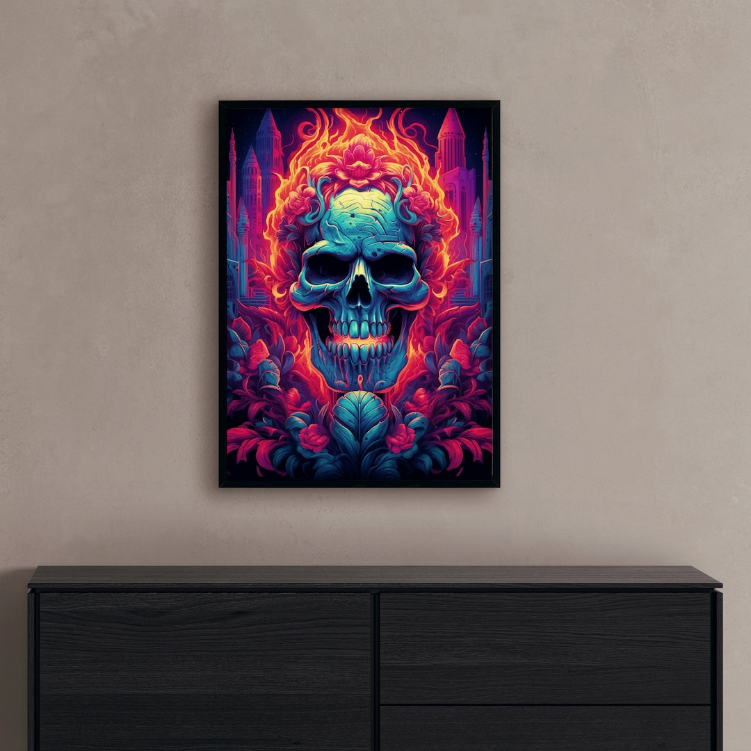 Skull With Roses Oil Painting Skull With Roses Contemporary Skull and ...