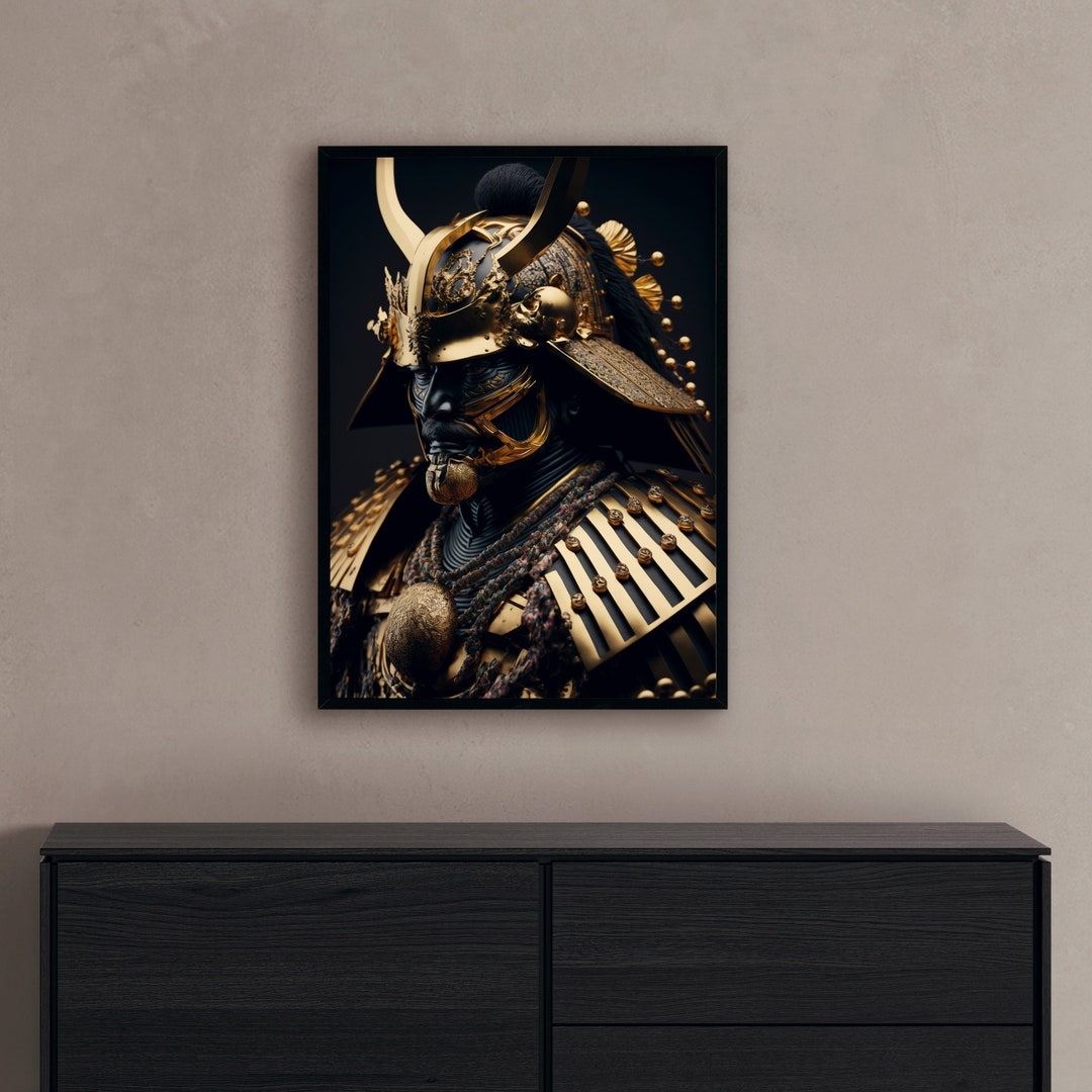 Golden Samurai Wall Art Golden Samurai Painting Samurai Wall Art for ...